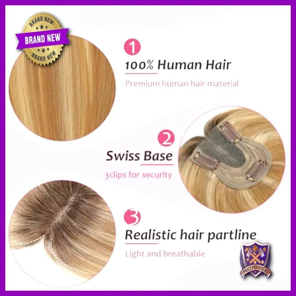 Accessories | Human Hair Topper Swiss Base 36 Coverage No Bangs ...